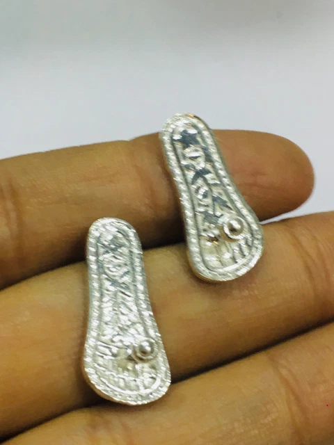 PADUKA CHARAN - Pure Silver Laxmi Lakshmi feet Puja Worship Mandir ...