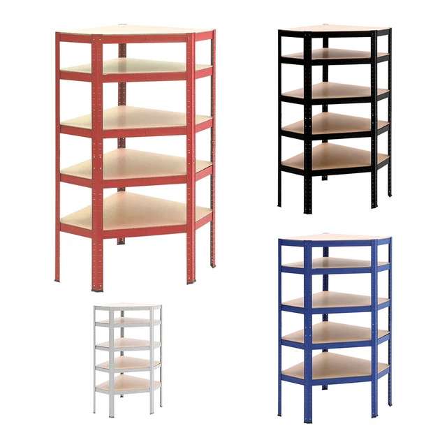 GARAGE RACKING CORNER Shelving Unit Boltless Heavy Duty Metal Shelf ...