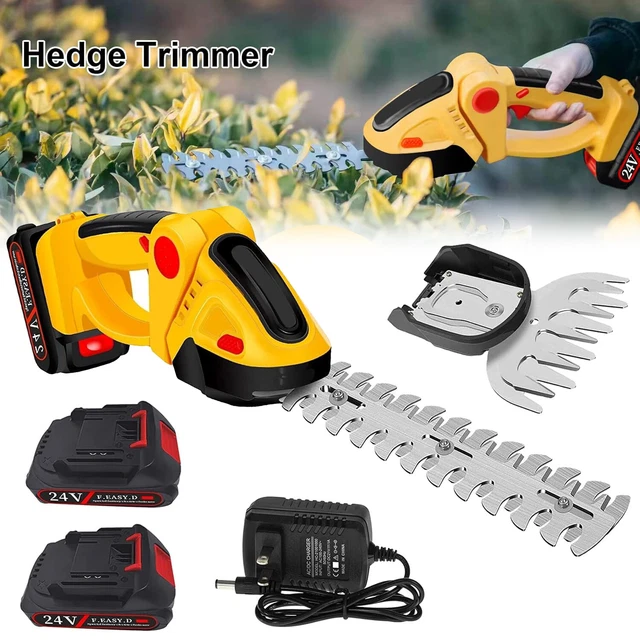 CORDLESS ELECTRIC MINI Hedge Trimmer 2 in 1 Brush Grass Cutter Shears ...