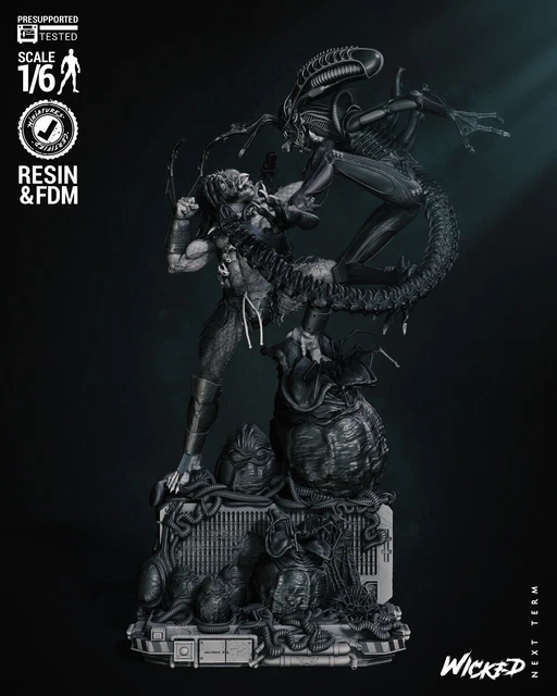 JUNGLE HUNTER VS Alien (Predator) Fan Art Diorama 12k Resin 3d Printed ...
