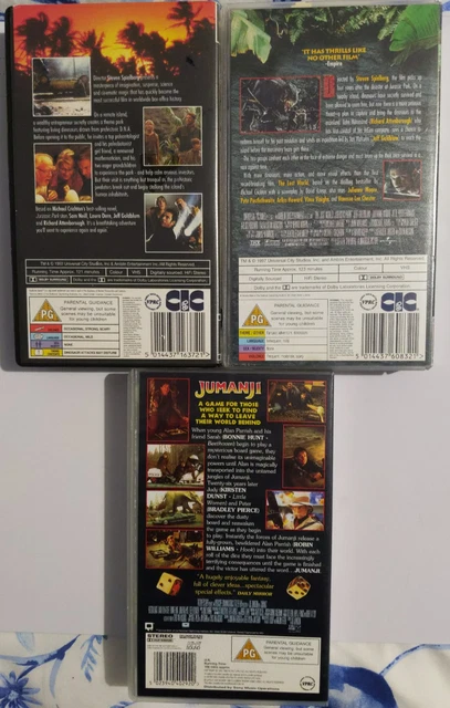 JURASSIC PARK + The Lost World + Jumani -VHS tape bundle £7.58 ...