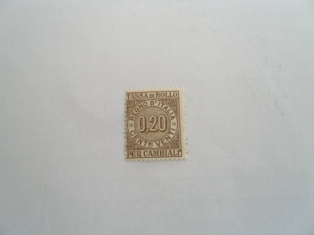 REVENUE FISCAL TASSA DI BOLLO PER CAMBIALI C. 0,20 NUOVA 1915 FIL ...