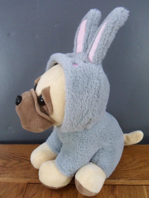 SAINSBURYS PUG DOG Dressed As A Bunny Rabbit 12" Soft Toy £5.00 ...