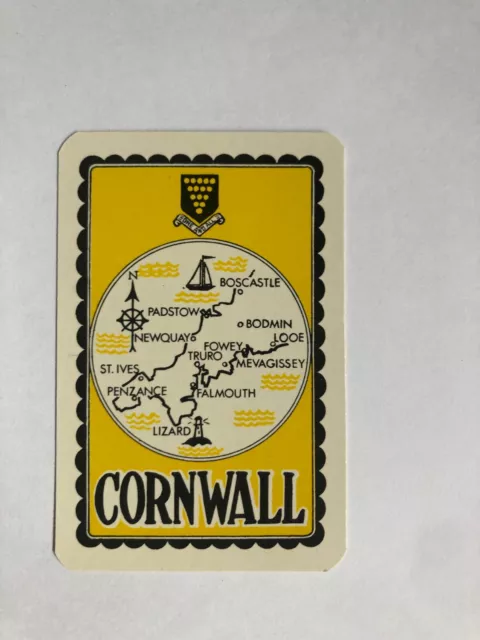 English Old Cornwall Tourist Map Sailing Ship Compass Advert Swap Playing Card 200 Picclick Au