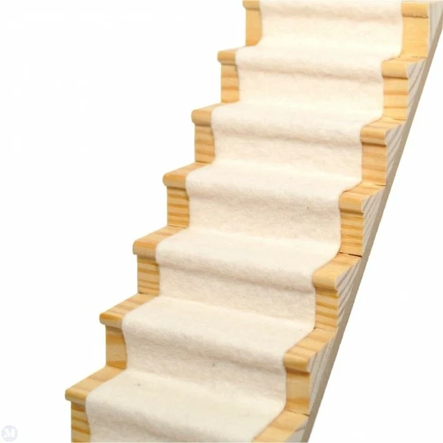 NATURAL LIGHT CREAM Soft Cream Stair Carpet, Dolls House Miniature ...