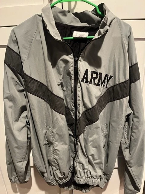 2000’S US ARMY PT Jacket Gray Uniform Medium Exercise Running Jogging ...
