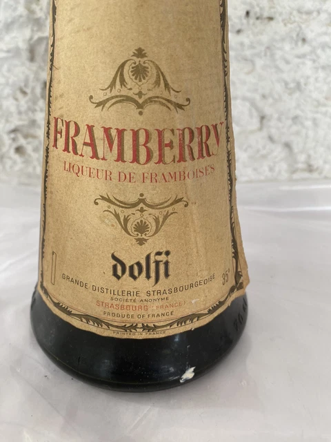 ANCIENNE BOUTEILLE LIQUEUR DOLFI Framberry collection rare pleine ...
