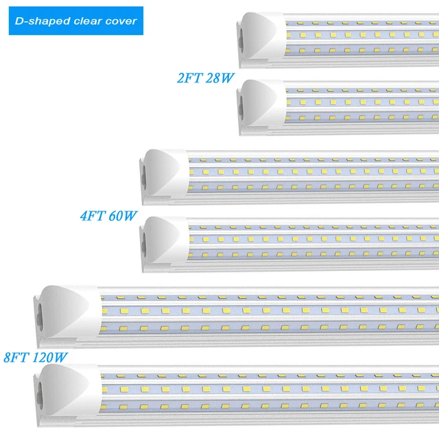 2~100PCS T8 LED Tube Light Bulbs 2FT 28W 4FT 60W 8FT 120W LED Shop ...
