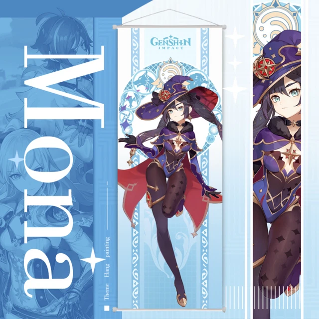 GENSHIN IMPACT MONA Poster Anime Collection Art Otaku Gifts Wall Scroll ...