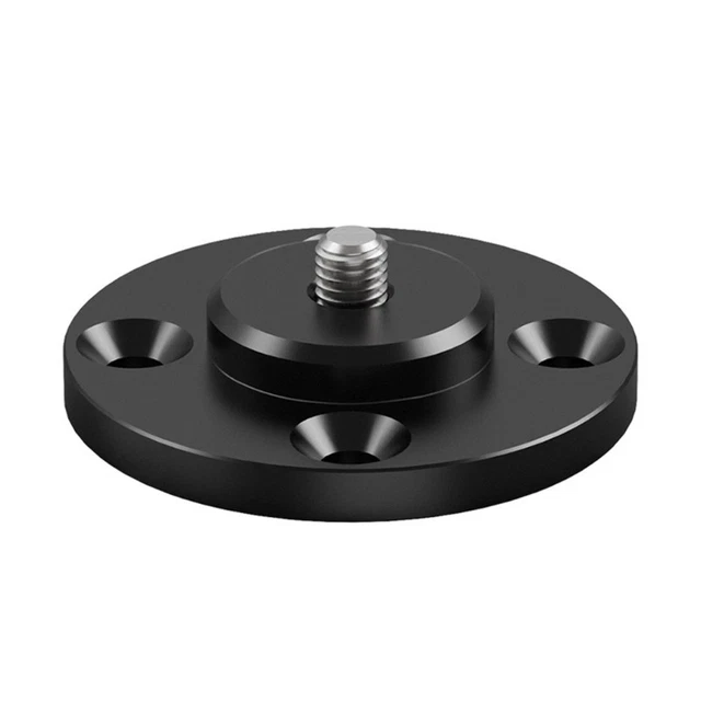 ALUMINUM ALLOY 1/4 Screw Hole Fixing Base Wall Mount Bracket Round ...