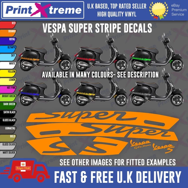 VESPA SUPER STICKERS Decals Stripes GTS GT 125 250 300 2006-2019, sport ...