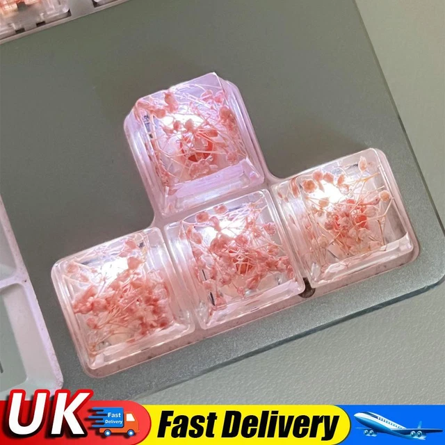 RESIN DRY FLOWER Artisan Keycap Cross Axis Mechanical Keyboard Keycap ...