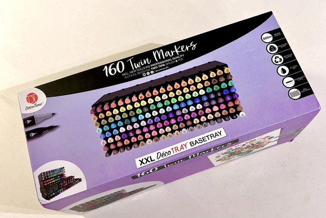 DECOTIME 160 XL PACK Twin Markers Paint ART Deco Tray ANY SURFACE ...