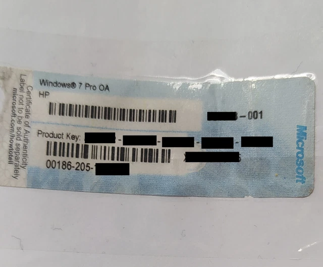 WINDOWS 7 PRO Oa Product Key Lizenz Schlüssel Schlüßel Aufkleber EUR 8 ...