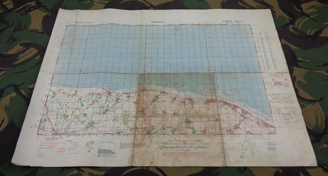 WW2 D-DAY LANDINGS map of "CREULLY" (ARROMANCHES, COURSEULLES, LION-SUR ...