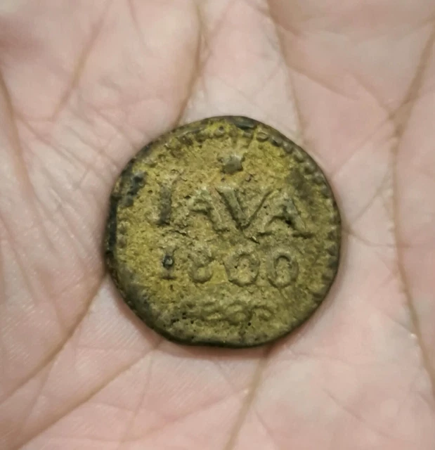 1800 NETHERLANDS EAST Indies Batavia Java 1 Stuiver Cooper Coin_D89 $30 ...