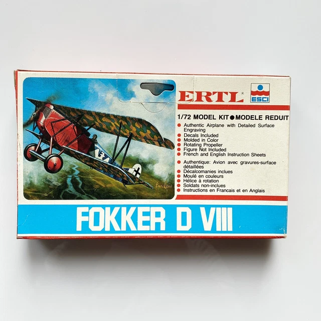 ERTL ESCI FOKKER D VIII 1/72 scale model kit 8247 New Open Box. $16.00 ...