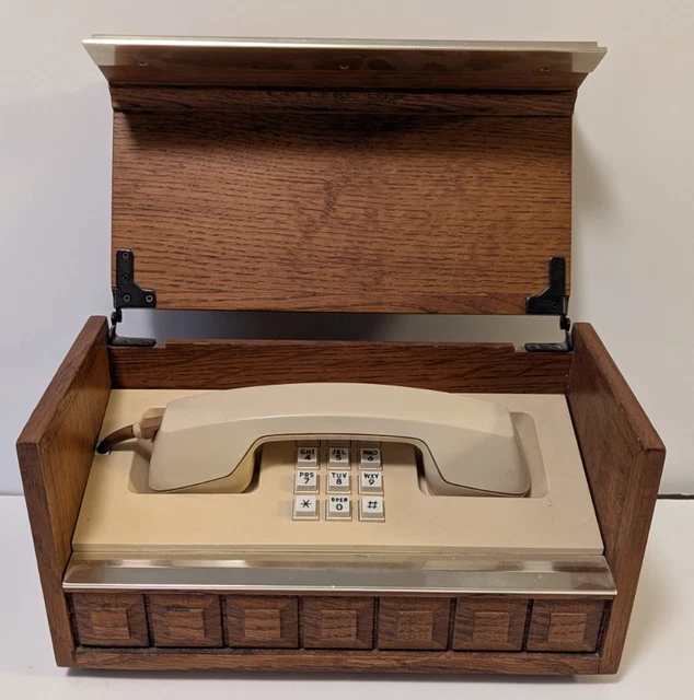 WESTERN ELECTRIC MID Century Stowaway Wood Box Touchtone Phone NOT ...