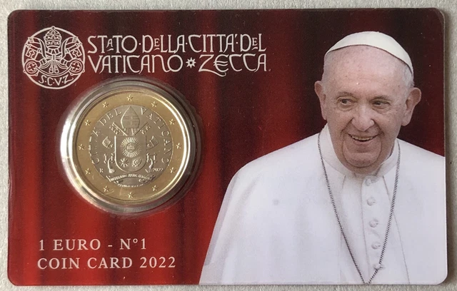 VATICAN 2022 POPE Francisco Coin Card Coincard Number 1 Coin 1 Euro Fdc ...