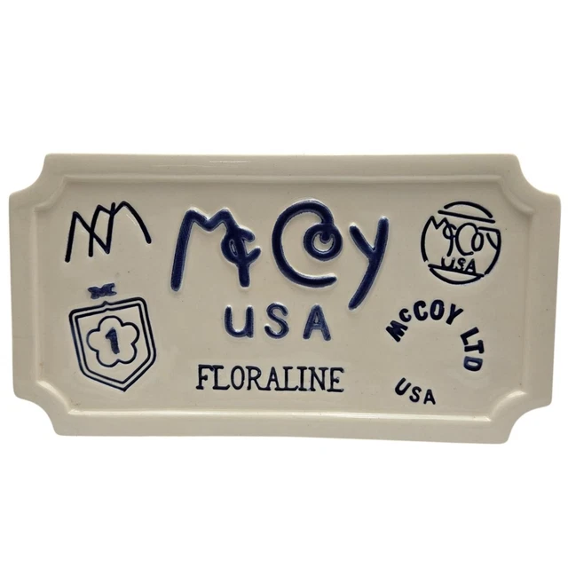 VINTAGE MCCOY POTTERY Floraline Dealer Sign Display Plaque - Nelson ...