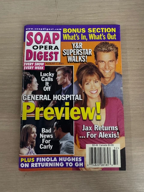 SOAP OPERA DIGEST Magazine August 7 2001 Issue General Hospital Preview ...
