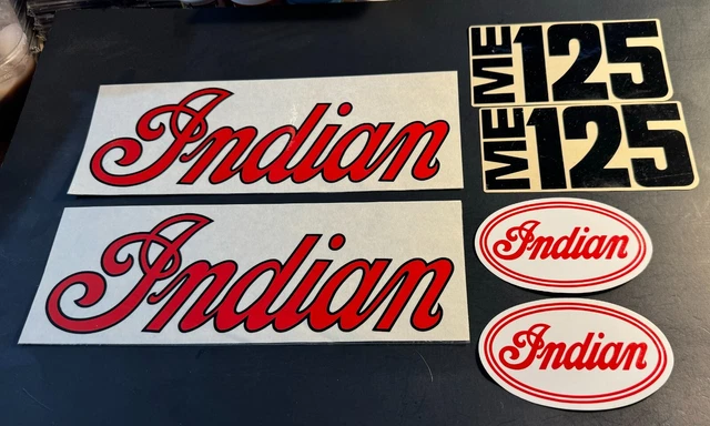 LOT OF VINTAGE Indian Motorcycle Mini-Bike Decals Stickers Me 125 (433 ...