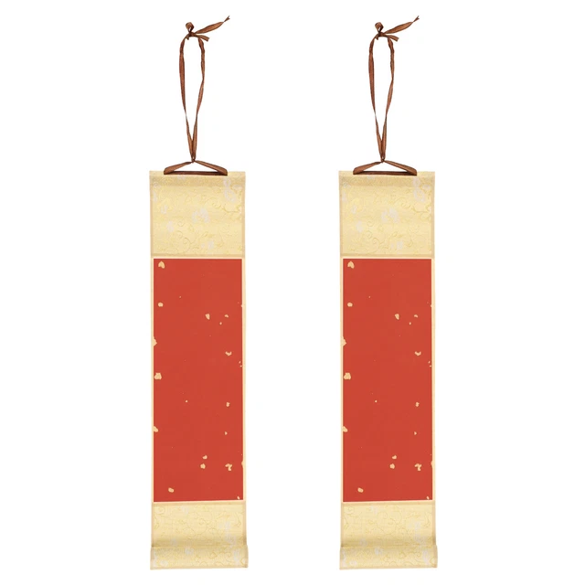 15X4& SILK HALF Raw Ripe Blank Hanging Xuan Paper Scroll, 2Pcs, Dark ...