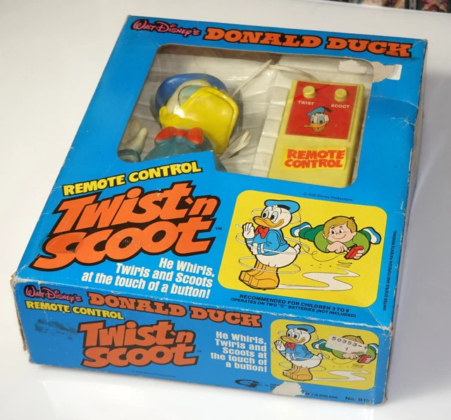 DISNEY VINTAGE DONALD Duck Gordy B104 remote control twist'n scoot Hong ...