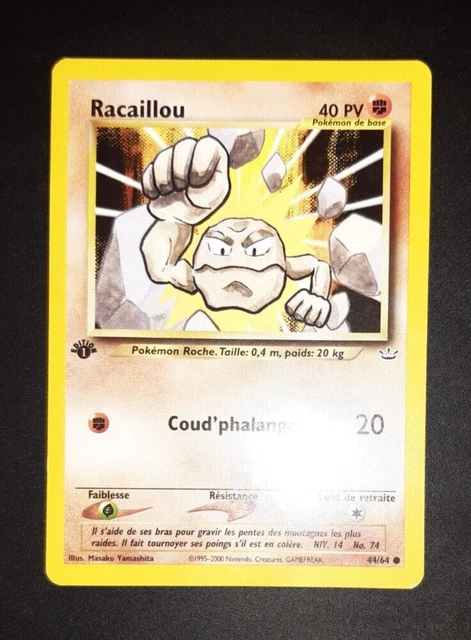 CARTE POKEMON RACAILLOU 44/64 Edition 1 - Neo Revelation - Excellent ...