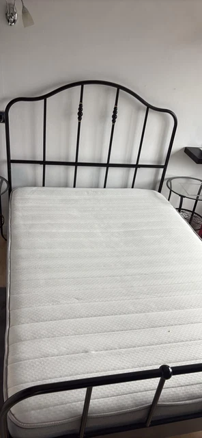 DOUBLE BED WITH MATCHING SIDE TABLES Inc Protected MATRESS In Good ...