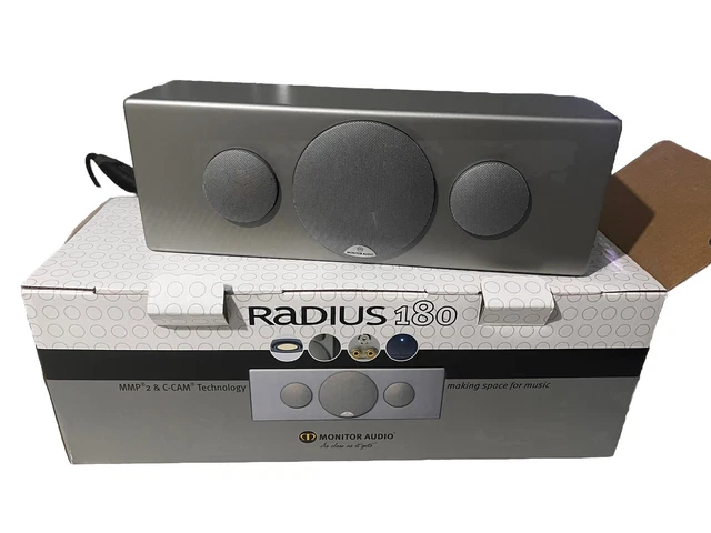 MONITOR AUDIO RADIUS 180 speaker Silver W/With Original Packaging £50. ...