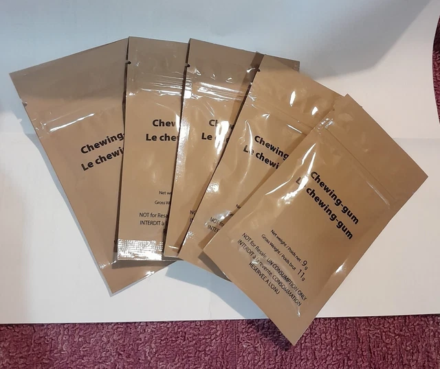 5 × MRE Chewing Gum British Army BBE 01/2026 20 Year Shelf Life Prepper ...