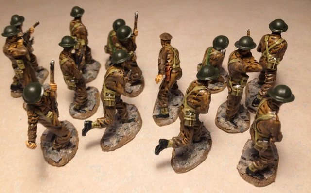 WW2 BRITISH INFANTRY SOLDIERS | 14 PAINTED FIGURES (54 mm or 1/32 ...