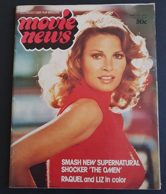 VINTAGE MOVIE NEWS MAGAZINE 1976 Raquel Welsh Gregory Peck Elizabeth ...