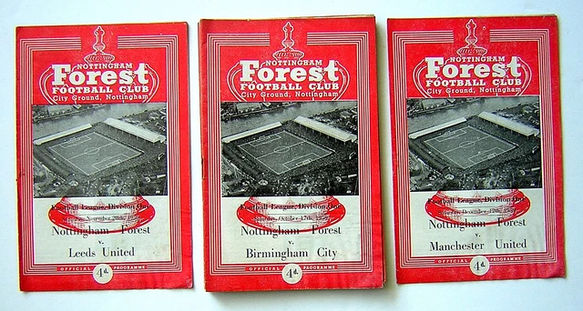 15 PROGRAMMES NOTTINGHAM FOREST (FC) FOOTBALL CLUB 1959 - 1962 Man ...
