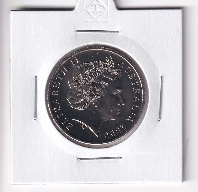 AUSTRALIAN: 2000 20 Cent Unc Coin From Mint Set In 2X2 Holder .. $10.00 ...