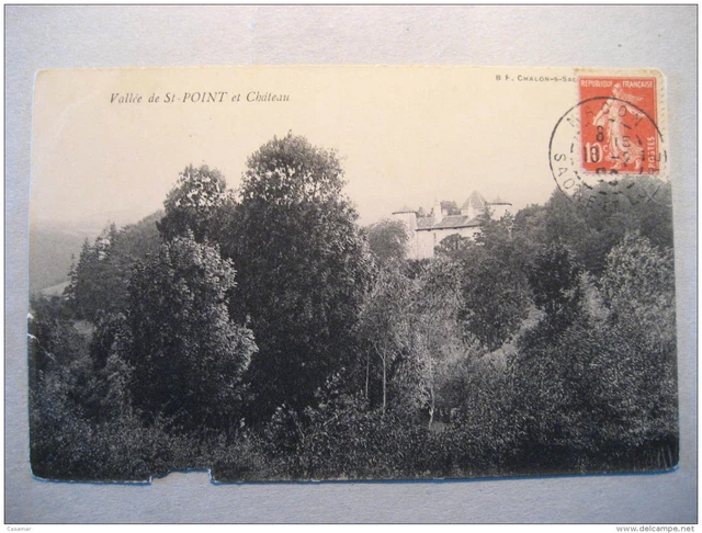 CHÂTEAU SANDRA-POINT SAINT Point Castle Macon 1908 To Barcelone Espagne ...