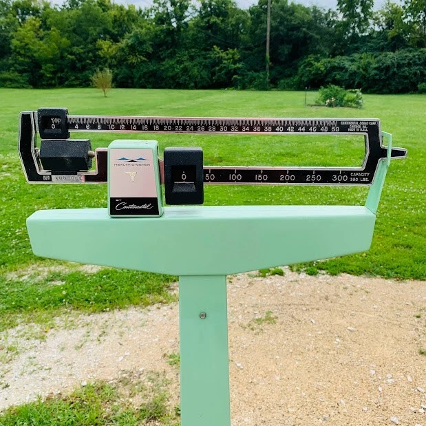 VINTAGE HEALTH-O-METER PROFESSIONAL Scale Green 350Lbs Medical Platform ...