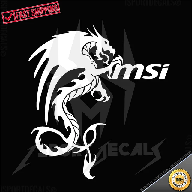 MSI DRAGON HOLDING Logo Computer Case Laptop Car Truck Wall Vinyl Decal ...