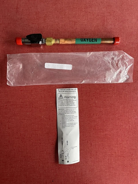 NEW PORTER/PARKER OXYGEN DISS Shut-off w/Check Valves Riser Assembly #B ...
