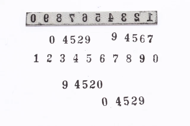 SERIAL NUMBER INK Stamp Strip 50/60's Vintage Gibson® style Font size ...