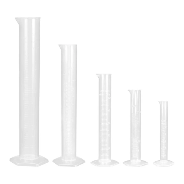 PLASTIC BEAKERS SCIENCE Cylinder Beaker Graduated Cylinder Measuring ...