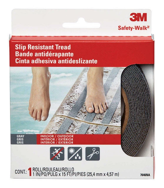 3M SAFETY-WALK INDOOR/OUTDOOR Tread, Slip-Resitant Tape, 1-Inch by 180 ...