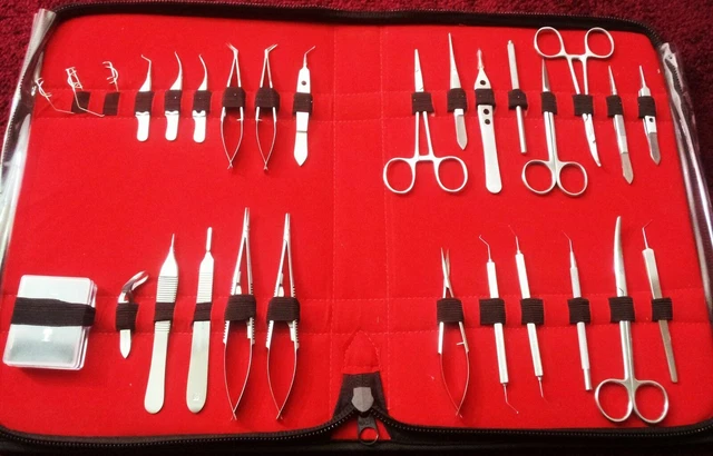 KIT STRUMENTI CHIRURGICI Microchirurgia Occhio Oftalmica Veterinaria ...