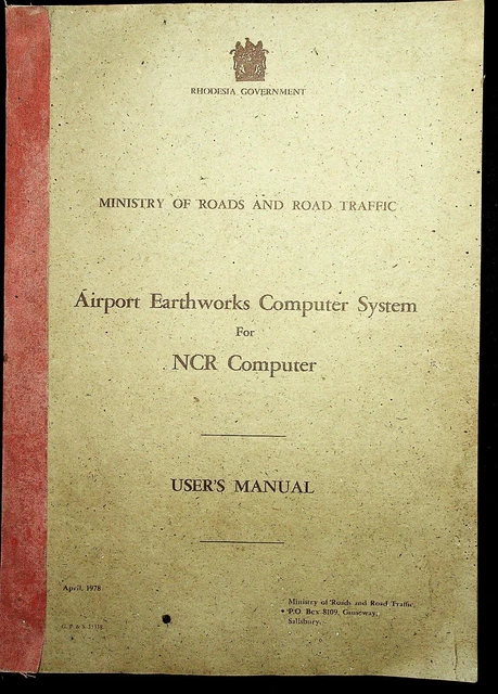 RARE RHODESIA AIRPORT Computer System Instructions 1978 Construction ...