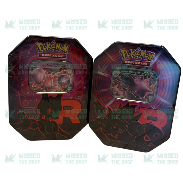POKÉMON TCG 2X Team Rocket Tins 🔥 Destined Rivals Mewtwo Ex & Nidoking ...