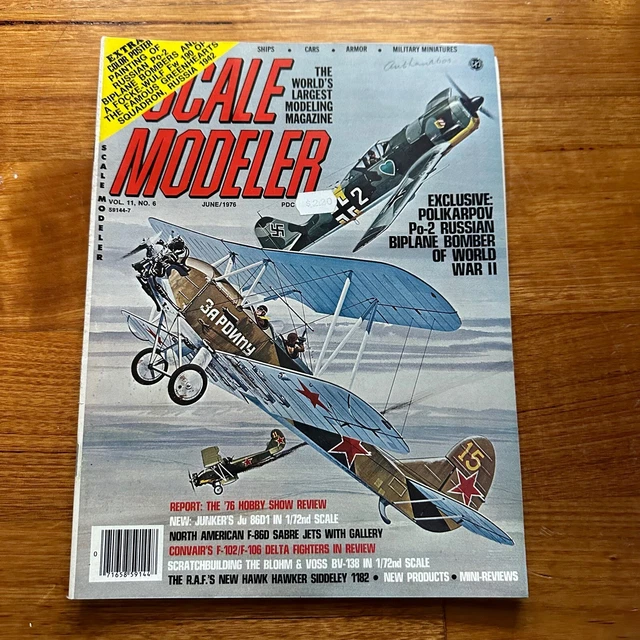 VINTAGE VOL.11 NO.6 JUNE 1976 SCALE MODELER MAGAZINE SHIPS AIRCRAFT ...