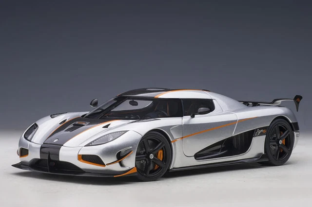 79024 KOENIGSEGG AGERA RS Replica Moon Silver / Carbon with Orange ...
