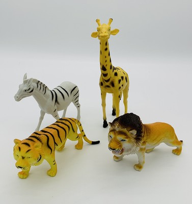 BOLEY PLASTIC SAFARI Jungle Animals Lion Tiger Zebra Giraffe Zoo PVC ...