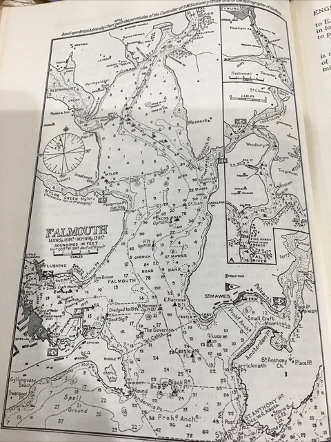 VINTAGE SEA CHART / NAUTICAL MAP 1961 - Falmouth - To Frame? £2.85 ...
